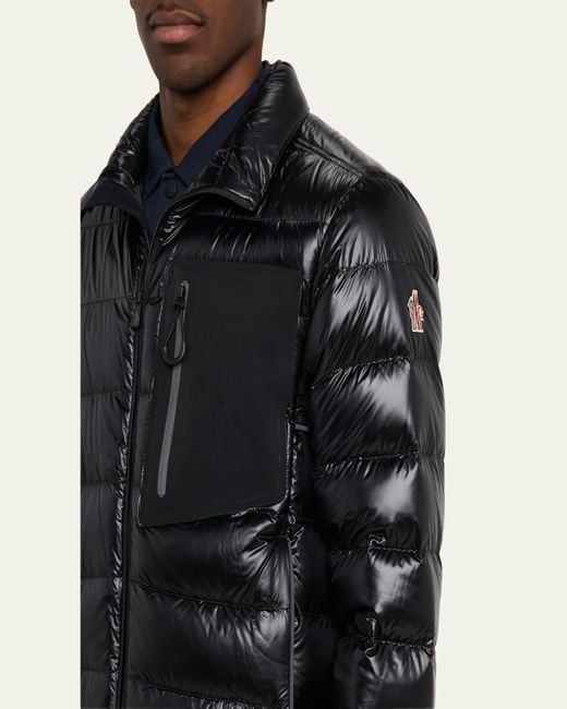 Moncler Fraser Shiny Ripstop Bomber Jacket in Black for Men | Lyst