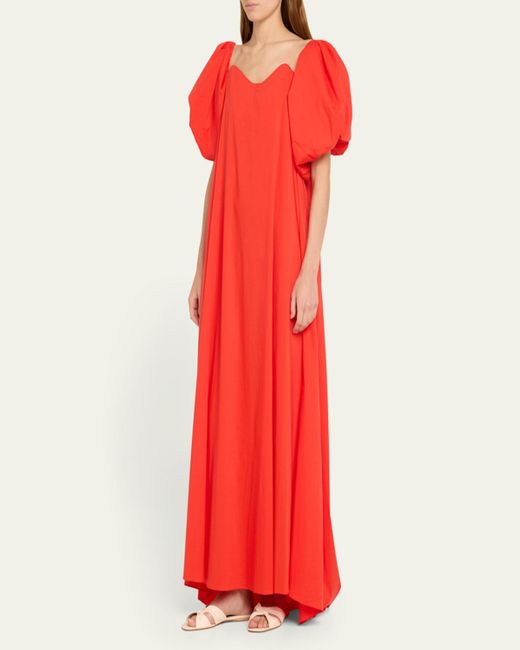 Caroline Constas Palmer Off-Shoulder Maxi Dress in Red | Lyst