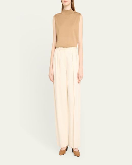 The Row Charlotte Leather Pumps in Natural | Lyst