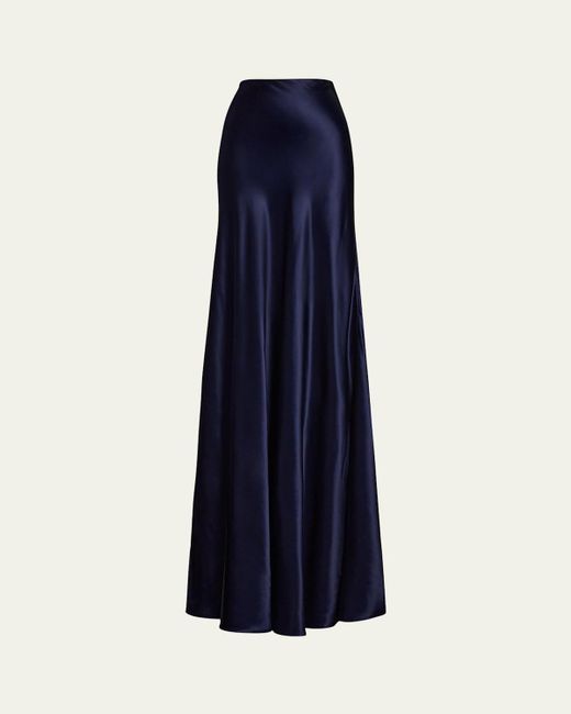 Ralph Lauren Masina Long Charmeuse Skirt in Blue | Lyst