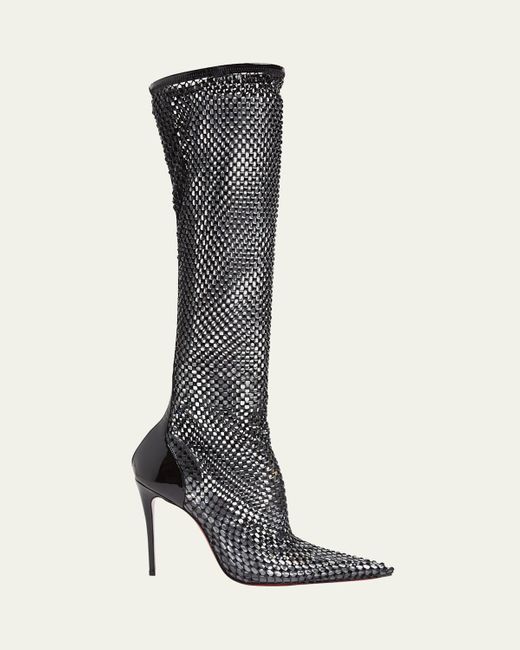 Christian Louboutin Kate Mesh Sole Stiletto Boots in Black | Lyst
