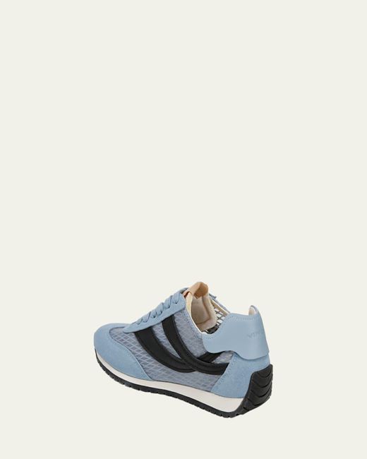 Vince Oasis Mixed Leather Net Retro Sneakers in Blue | Lyst