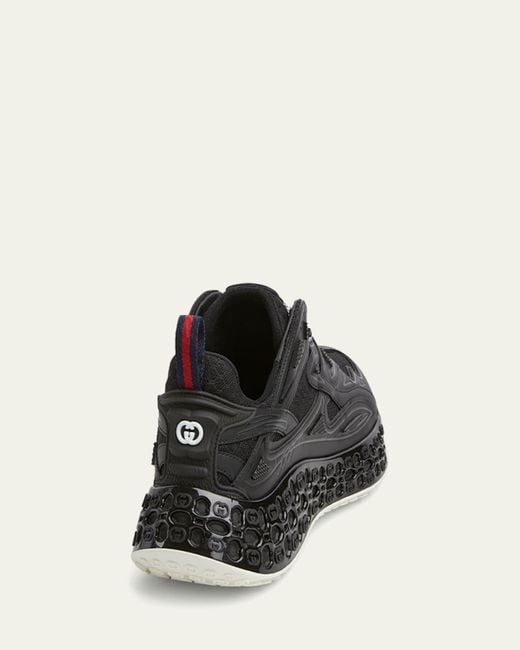 Gucci Cub3D Matte Demetra And Mesh Runner Sneakers in Black for Men | Lyst