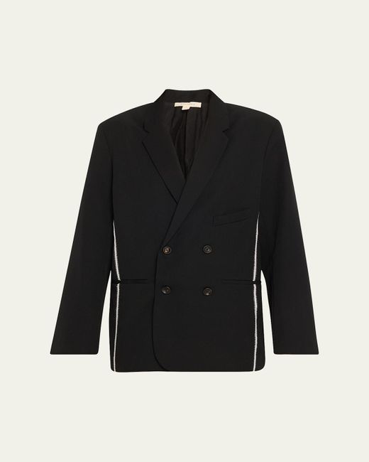 DIOTIMA Hodges Oversized Double-Breast Wool Blazer in Black | Lyst