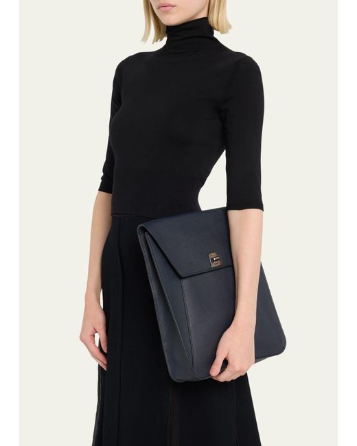 Akris Anouk Calfskin Medium Messenger Bag in Blue | Lyst