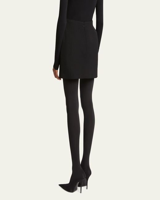 Balenciaga Hourglass Wool Mini Skirt in Black | Lyst