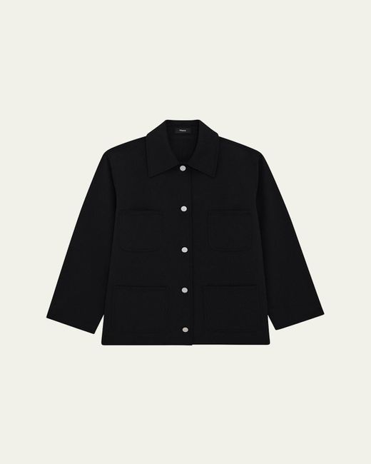 Theory Oversized Utility Jacket in Black | Lyst