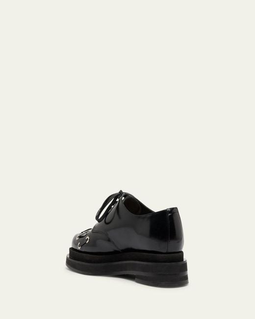 Simone Rocha Multi-Lace Leather Platform Loafers in Black | Lyst