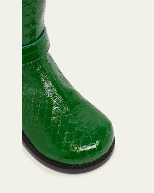Loewe Campo Python Harness Biker Booties in Green | Lyst