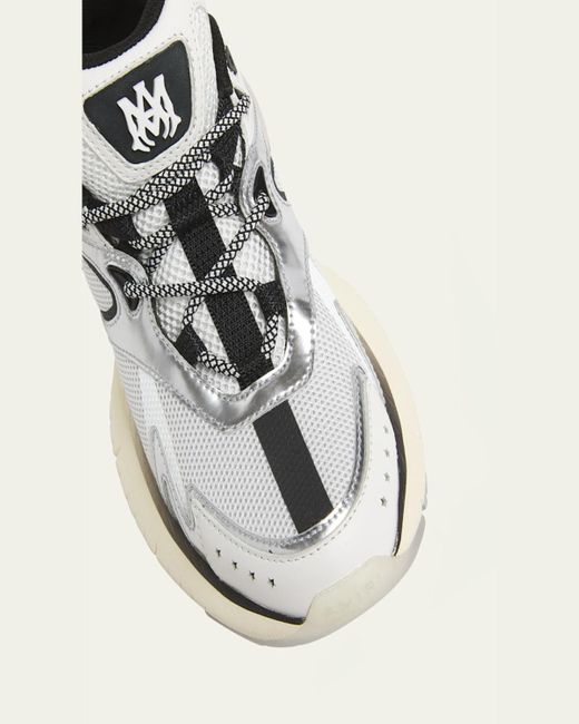 Amiri Ma-1 Leather Mesh Runner Sneakers in White | Lyst