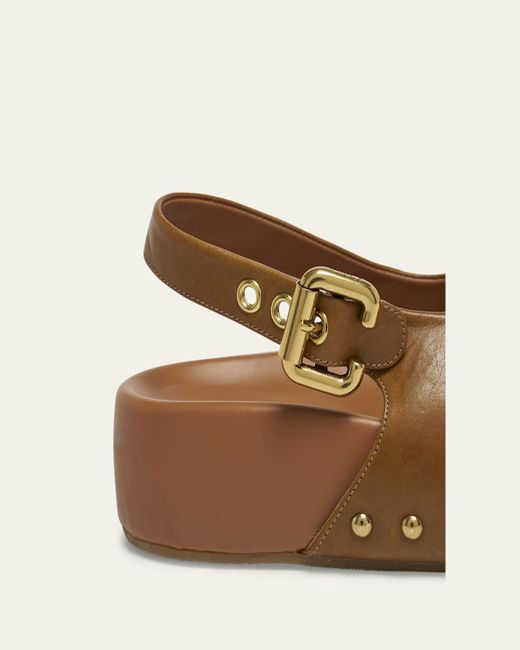 Chloé Mae Paddington Leather Crisscross Sandals in Natural | Lyst