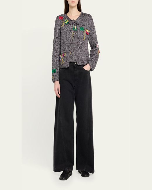 Bode Promenade Raised Flag Crochet Cardigan | Lyst