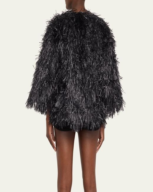 Michael Kors Straw Embroidered Chubby Jacket in Black | Lyst