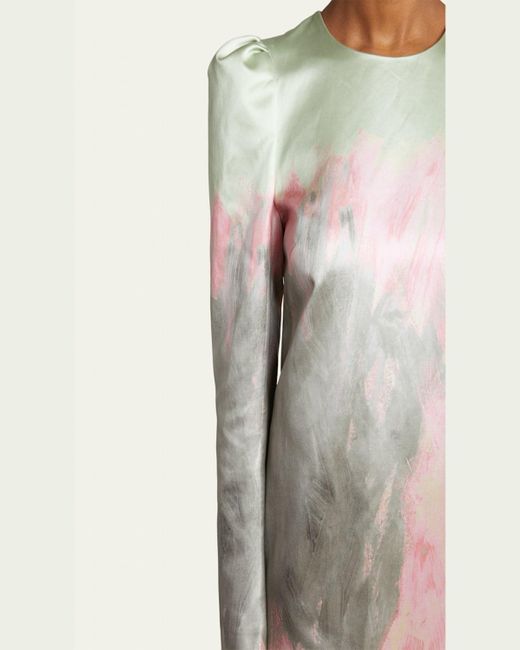 Dries Van Noten Duffy Paint Stroke Print Sheath Dress in White | Lyst