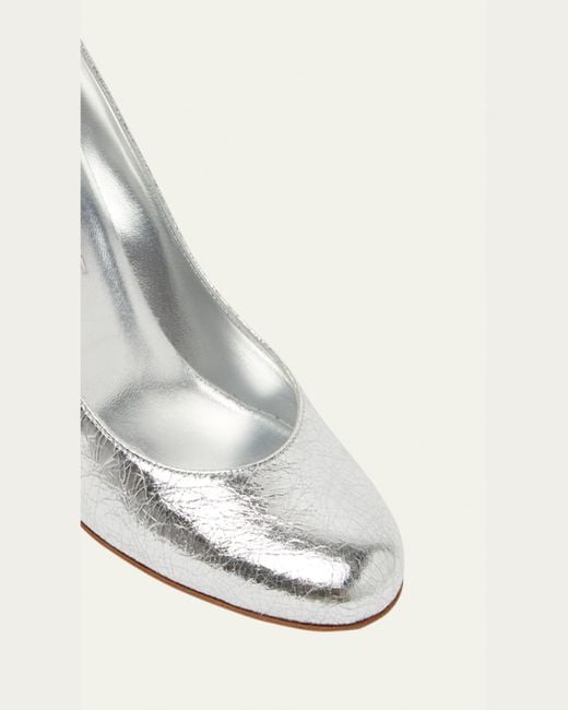 Christian Louboutin Miss Sabina Metallic Sole Pumps in White | Lyst