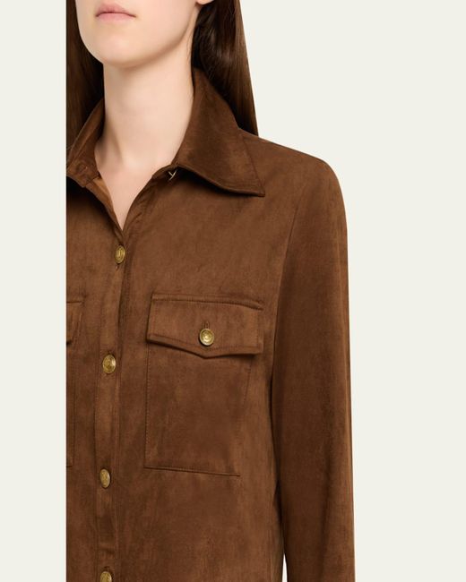 Ramy Brook Maria Long-Sleeve Mini Dress in Brown | Lyst