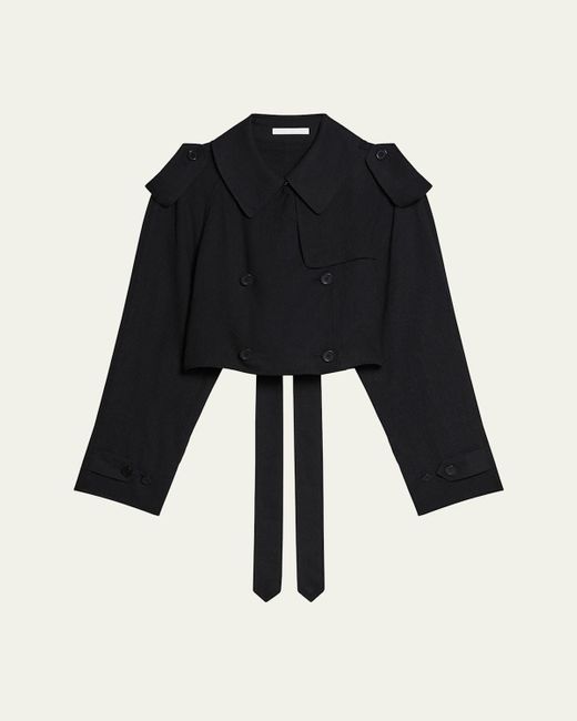 Helmut Lang Short Cocoon Trench Coat in Black | Lyst
