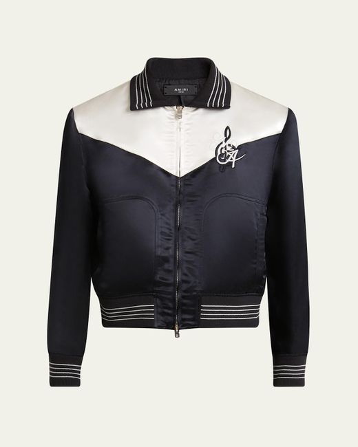 Amiri Ma Music Note Blouson Jacket in Blue for Men | Lyst