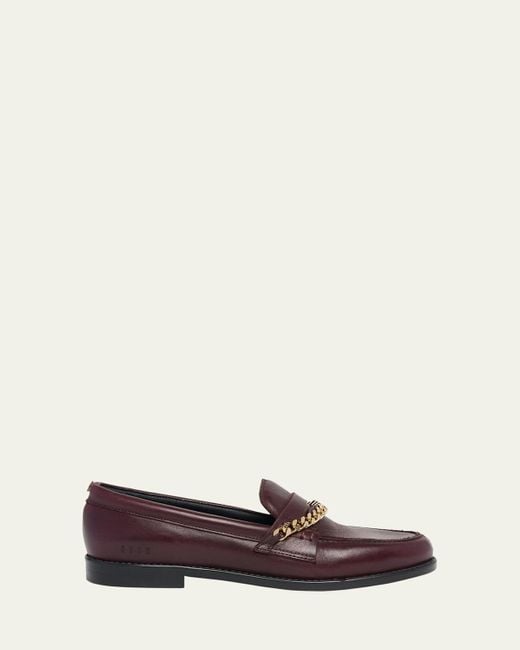 Golden Goose Jerry Chain Leather Penny Loafers in Red | Lyst