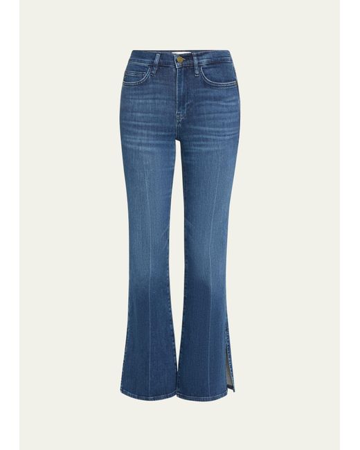 FRAME Le Easy Flare Side Slit Jeans in Blue | Lyst