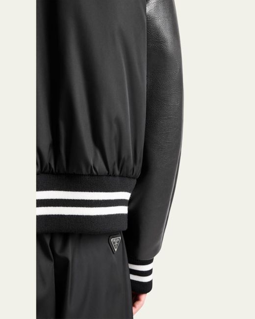 Prada Re-Nylon Sporty Bomber Jacket in Black for Men | Lyst