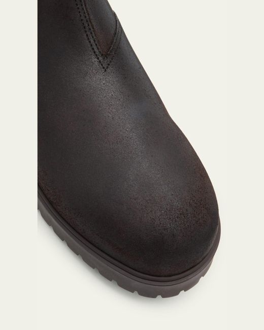 Loro Piana Dover Walk Rugged Leather Chelsea Boots in Black for Men | Lyst