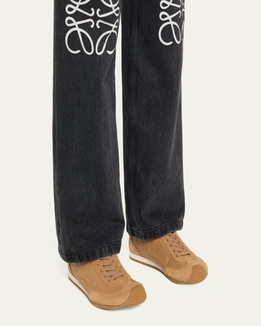 Loewe Flow Retro Runner Sneakers in Natural | Lyst