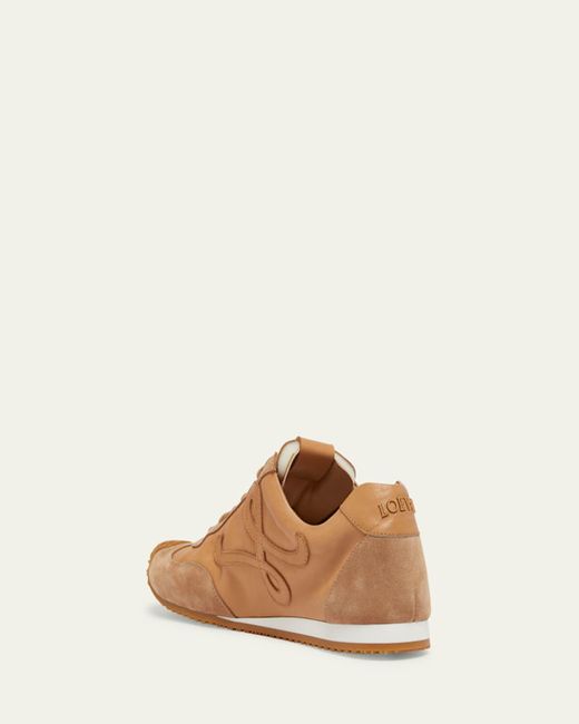 Loewe Ballet Runner 2.0 Leather And Suede Low-Top Sneakers in Natural ...