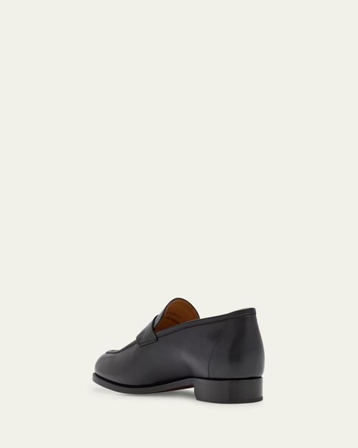 Loro Piana Sergio Walk Heritage Leather Penny Loafers in White for Men ...