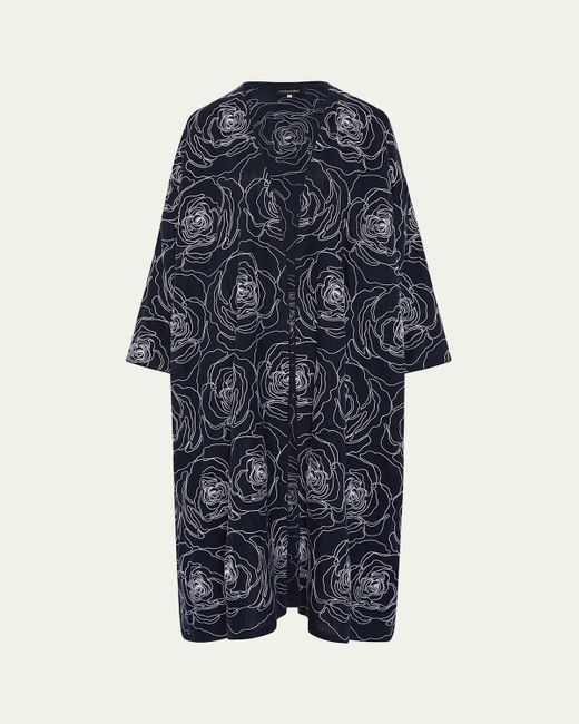 Eskandar Wide A-Line V Neck Open Coat in Blue | Lyst
