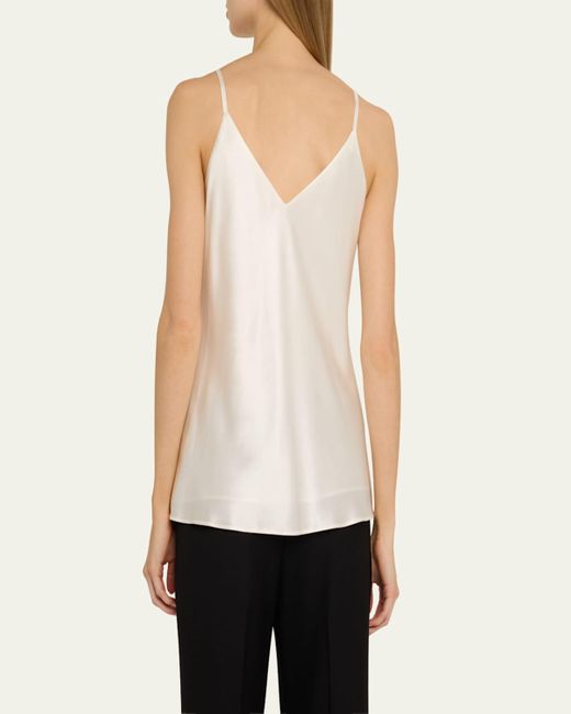 Lafayette 148 New York Eva Luxe Charmeuse Bias Tank in Natural | Lyst