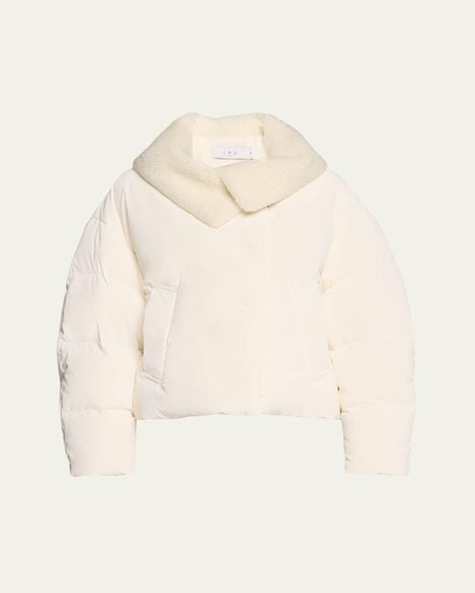 IRO Sorena Down Puffer Jacket in Natural | Lyst