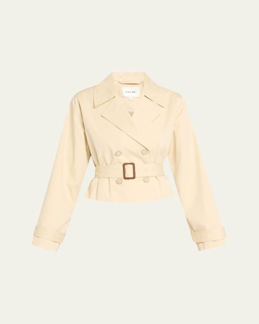 FRAME The Uniform Trench Coat in Natural | Lyst
