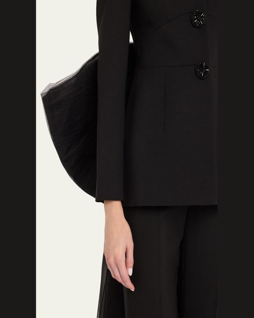 Carolina Herrera Open-Back Collarless Jacket With Removable Bow in ...