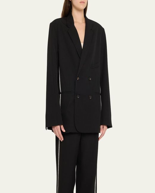 DIOTIMA Hodges Oversized Double-Breast Wool Blazer in Black | Lyst