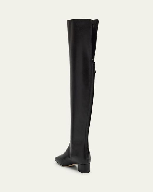 Manolo Blahnik Gore Calf Leather Knee High Boots in Black | Lyst