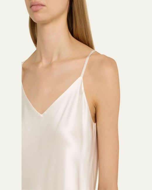 Lafayette 148 New York Eva Luxe Charmeuse Bias Tank in Natural | Lyst