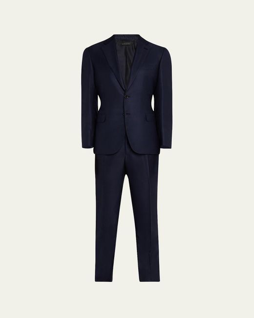 Brioni Wool Windowpane Suit in Blue for Men | Lyst