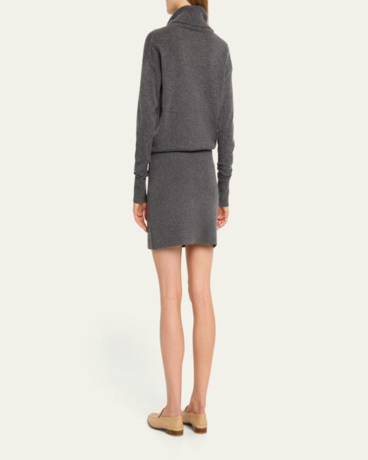 Veronica Beard Cassidy Wool-Cashmere Turtleneck Sweater Dress in Gray ...
