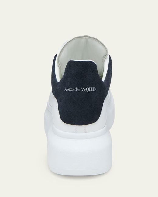 McQueen Oversized Suede-Backstay Leather Sneakers in White for Men | Lyst