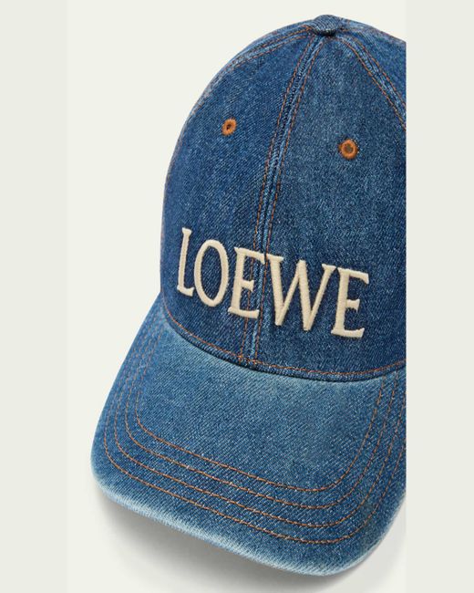 Loewe Denim Logo Baseball Cap in Blue for Men | Lyst