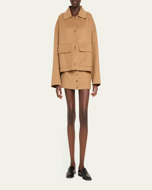 A.L.C. Wool-Cashmere Melton Blazer Jacket in Natural | Lyst