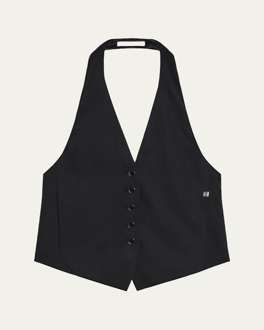 Helmut Lang Back-Tie Halter Vest in Black | Lyst