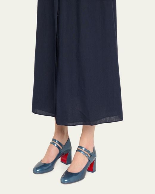 Christian Louboutin Miss Jane Sole Mary Jane Pumps in Blue | Lyst