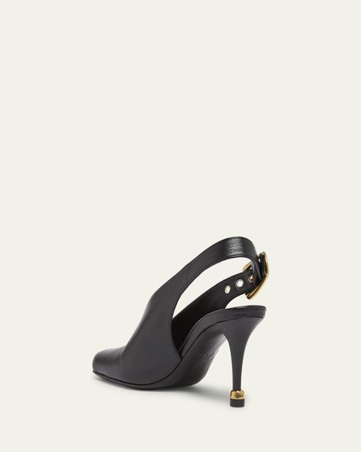 Chloé Andrea Leather Slingback Pumps in Natural | Lyst