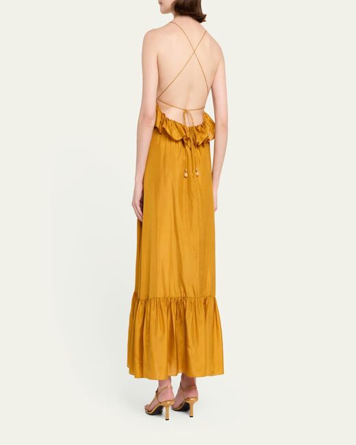 Zimmermann Rhiannon Ruffle Maxi Dress in Yellow | Lyst