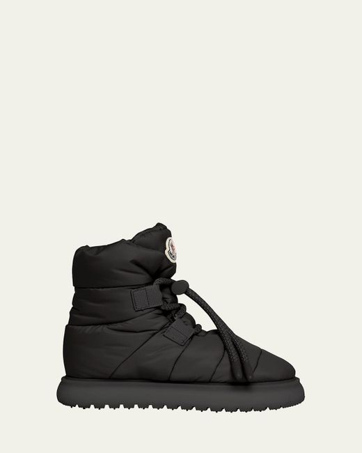 Moncler Gaia Nylon Lace-Up Snow Boots in Black | Lyst