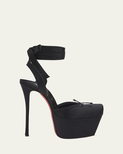 Christian Louboutin Cassia Silk Sole Platform Ballerina Pumps in Black ...