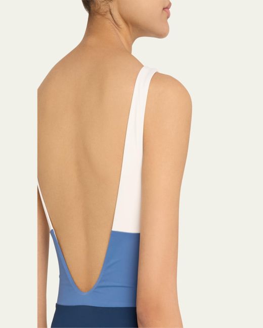 Anemos Hume Tricolor One-Piece Swimsuit in Blue | Lyst