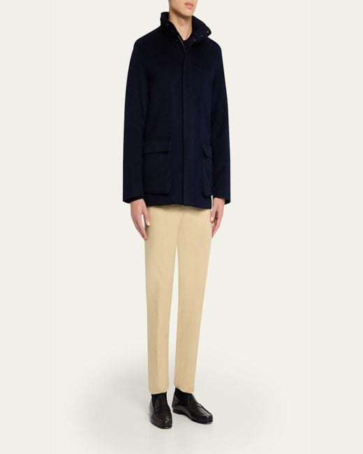Loro Piana Winter Voyager Baby Cashmere Caban Jacket in Blue for Men | Lyst